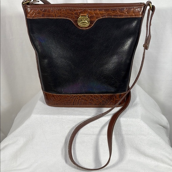 Brahmin | Bags | Vintage Brahmin Crossbody Black And Brown Leather ...